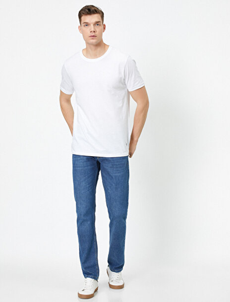 Koton Erkek Straight Fit Kot Pantolon - Mark Jean