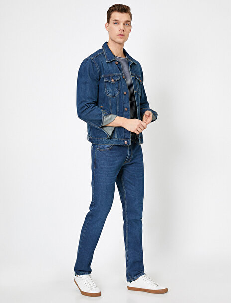 Koton Erkek Straight Fit Kot Pantolon - Mark Jean
