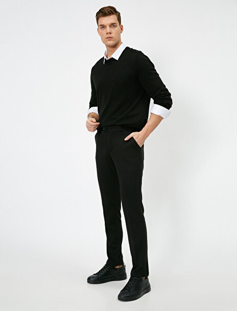 Koton Erkek Cep Detaylı Slim Fit Örme Pantolon