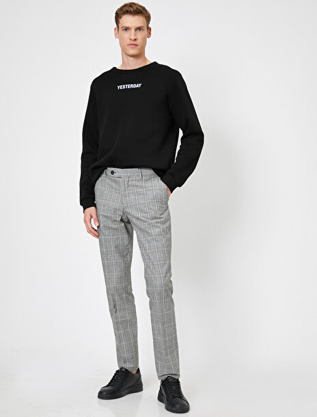 Koton Erkek Cep Detaylı Slim Fit Kareli Pantolon Koton Erkek Cep Detaylı Slim Fit Kareli Pantolon
