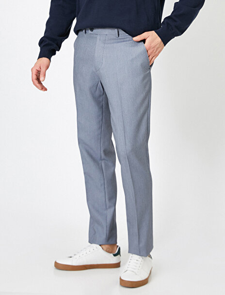Koton Erkek Cep Detaylı Desenli Slim Fit Pantolon