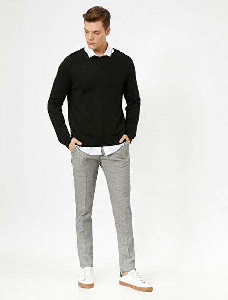 Koton Erkek Cep Detaylı Slim Fit Kareli Pantolon Koton Erkek Cep Detaylı Slim Fit Kareli Pantolon