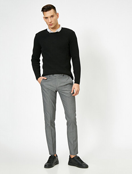 Koton Erkek Cep Detaylı Desenli Slim Fit Pantolon Koton Erkek Cep Detaylı Desenli Slim Fit Pantolon