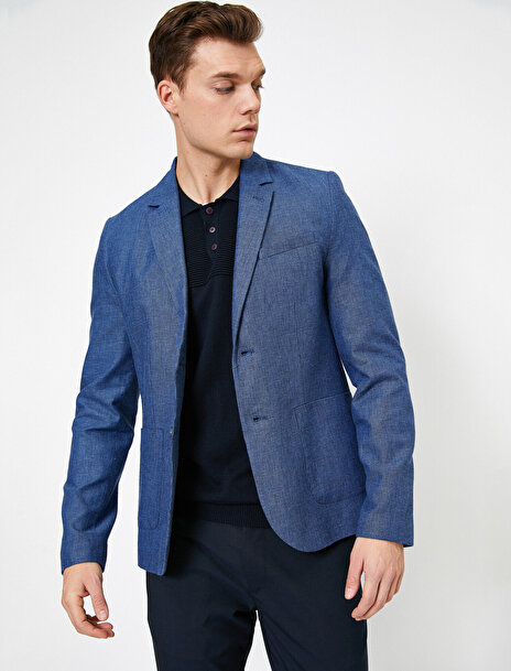Koton Erkek Cep Detaylı Düğmeli Blazer Ceket