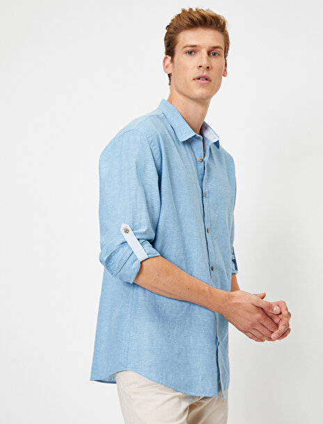 Koton Erkek Uzun Kollu Klasik Yaka Casual Gömlek