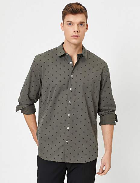 Koton Erkek Minimal Desenli Klasik Yaka Regular Fit Casual Gömlek Koton Erkek Minimal Desenli Klasik Yaka Regular Fit Casual Gömlek