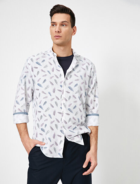 Koton Erkek Çiçek Desenli Pamuklu Uzun Kollu Slim Fit Gömlek Koton Erkek Çiçek Desenli Pamuklu Uzun Kollu Slim Fit Gömlek