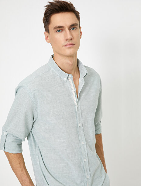 Koton Erkek Klasik Yaka Pamuklu Regular Fit Casual Gömlek Koton Erkek Klasik Yaka Pamuklu Regular Fit Casual Gömlek