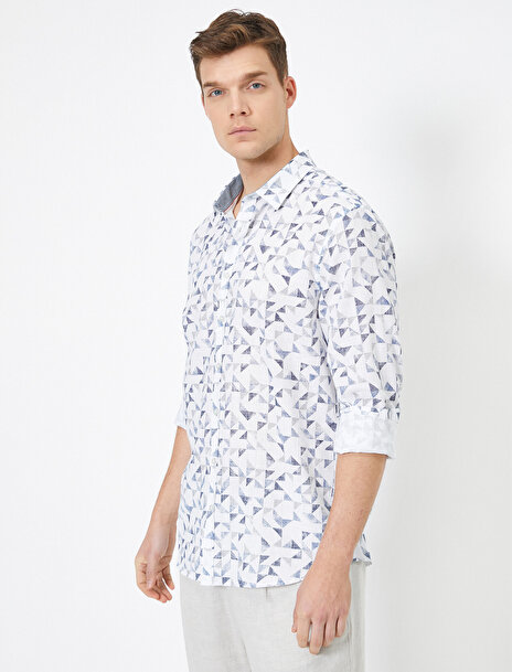 Koton Erkek Pamuklu Desenli Klasik Yaka Dar Kesim Uzun Kollu Gömlek Koton Erkek Pamuklu Desenli Klasik Yaka Dar Kesim Uzun Kollu Gömlek