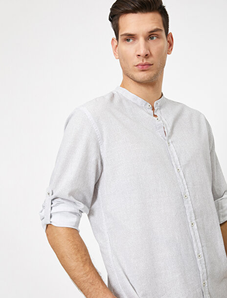 Koton Erkek Hakim Yaka Minimal Desenli Apoletli %100 Pamuk Casual Gömlek Koton Erkek Hakim Yaka Minimal Desenli Apoletli %100 Pamuk Casual Gömlek