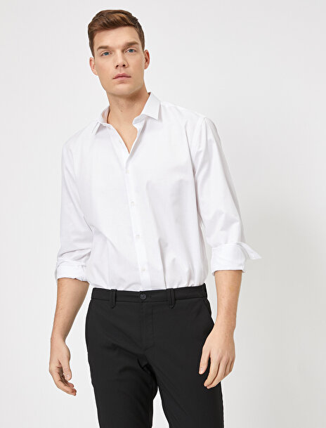 Koton Erkek Klasik Yaka Uzun Kollu Slim Fit Smart Gömlek Koton Erkek Klasik Yaka Uzun Kollu Slim Fit Smart Gömlek