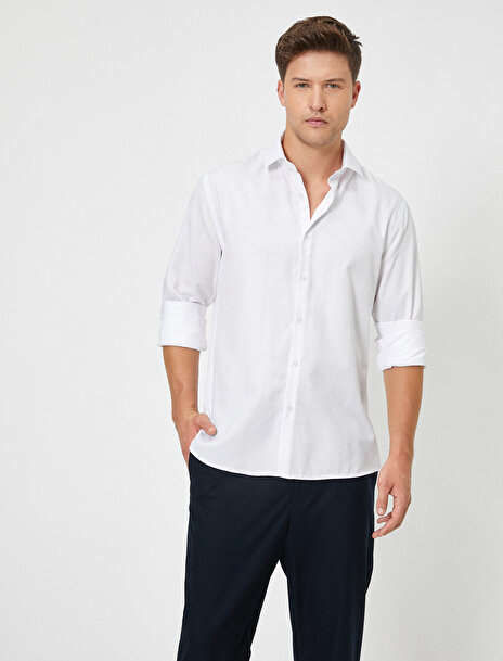 Koton Erkek Düğmeli Yaka Uzun Kollu Slim Fit Smart Gömlek Koton Erkek Düğmeli Yaka Uzun Kollu Slim Fit Smart Gömlek