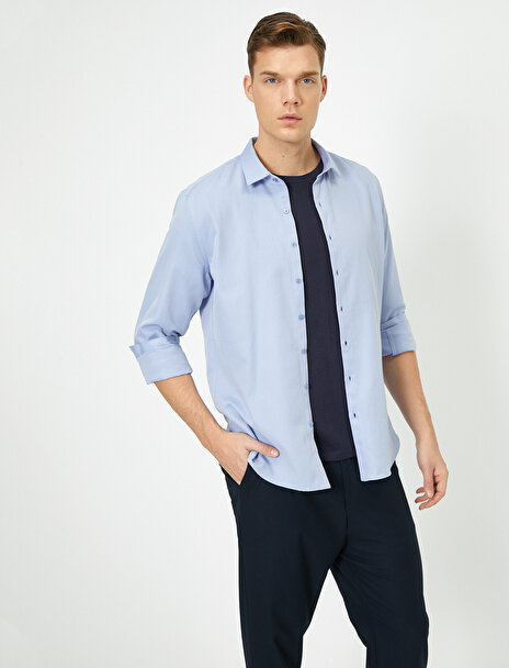 Koton Erkek Klasik Yaka Uzun Kollu Slim Fit Smart Gömlek