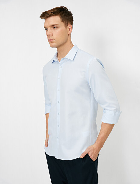 Koton Erkek Klasik Yaka Uzun Kollu Slim Fit Smart Gömlek