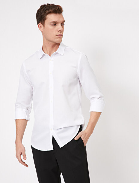 Koton Erkek Klasik Yaka Uzun Kollu Slim Fit Smart Gömlek Koton Erkek Klasik Yaka Uzun Kollu Slim Fit Smart Gömlek