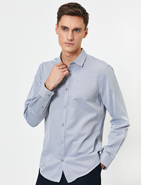 Koton Erkek Klasik Yaka Uzun Kollu Slim Fit Smart Gömlek
