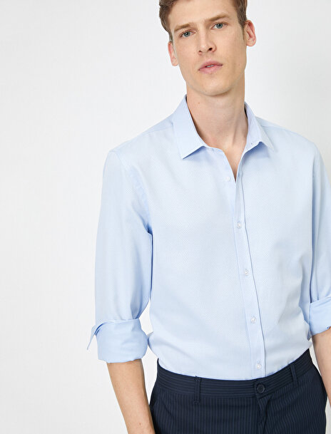 Koton Erkek Klasik Yaka Uzun Kollu Slim Fit Smart Gömlek