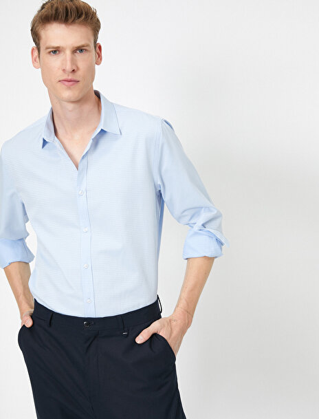 Koton Erkek Klasik Yaka Uzun Kollu Slim Fit Smart Gömlek