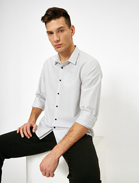 Koton Erkek Ön Patı Ekstraforlu Slim Fit Smart Gömlek Koton Erkek Ön Patı Ekstraforlu Slim Fit Smart Gömlek