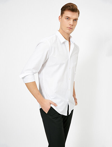 Koton Erkek Klasik Yaka Uzun Kollu Slim Fit Smart Gömlek Koton Erkek Klasik Yaka Uzun Kollu Slim Fit Smart Gömlek