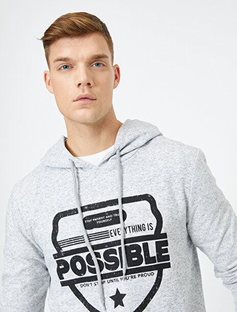 Koton Erkek Kapüşonlu Yazılı Baskılı Uzun Kollu Sweatshirt Koton Erkek Kapüşonlu Yazılı Baskılı Uzun Kollu Sweatshirt