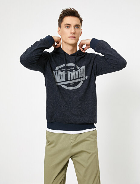 Koton Erkek Kapüşonlu Yazılı Baskılı Uzun Kollu Sweatshirt Koton Erkek Kapüşonlu Yazılı Baskılı Uzun Kollu Sweatshirt