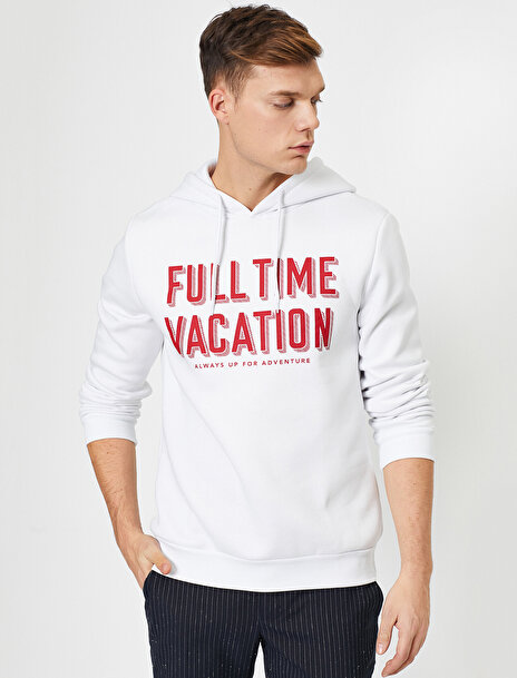 Koton Erkek Kapüşonlu Yazılı Basklı Uzun Kollu Sweatshirt Koton Erkek Kapüşonlu Yazılı Basklı Uzun Kollu Sweatshirt