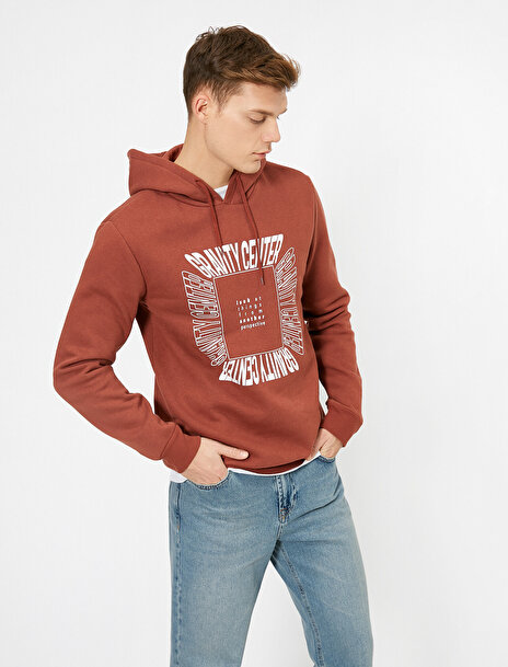 Koton Erkek Kapüşonlu Yazılı Baskılı Uzun Kollu Sweatshirt Koton Erkek Kapüşonlu Yazılı Baskılı Uzun Kollu Sweatshirt