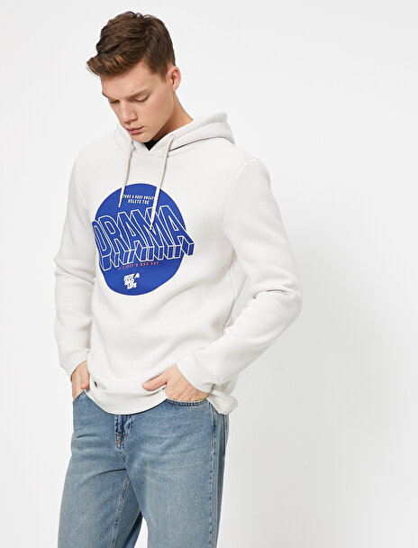 Koton Erkek Kapüşonlu Yazılı Baskılı  Uzun Kollu Sweatshirt Koton Erkek Kapüşonlu Yazılı Baskılı  Uzun Kollu Sweatshirt