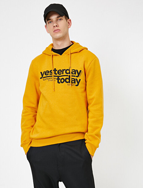 Koton Erkek Yazılı Baskılı Uzun Kollu Kapüşonlu Sweatshirt