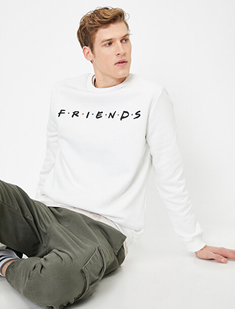 Koton Erkek Friends Lisanslı Baskılı Bisiklet Yaka Sweatshirt