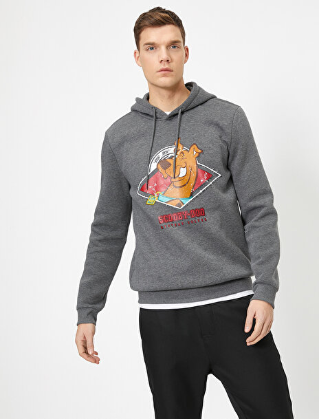 Koton Erkek Scooby Doo Lisanslı Baskılı Kapüşonlu Sweatshirt
