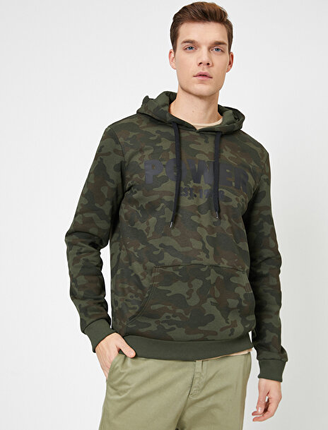 Koton Erkek Kapüşonlu Kamuflaj Desenli Baskılı Sweatshirt Koton Erkek Kapüşonlu Kamuflaj Desenli Baskılı Sweatshirt