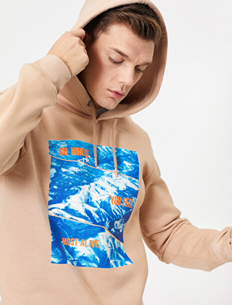 Koton Erkek Kapüşonlu Yazılı Baskılı Uzun Kollu Sweatshirt Koton Erkek Kapüşonlu Yazılı Baskılı Uzun Kollu Sweatshirt