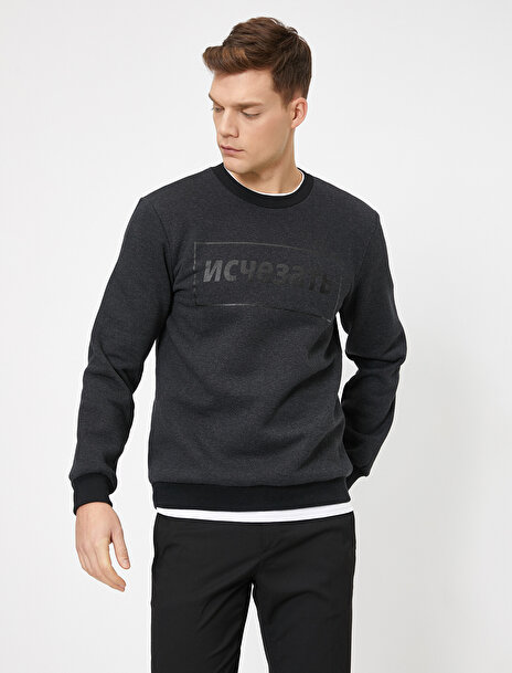 Koton Erkek Bisiklet Yaka Teknik Baskılı Uzun Kollu Sweatshirt Koton Erkek Bisiklet Yaka Teknik Baskılı Uzun Kollu Sweatshirt