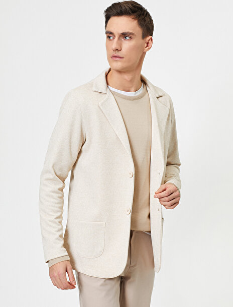 Koton Erkek Düğme Detaylı Blazer Form Slim Fit Hırka Koton Erkek Düğme Detaylı Blazer Form Slim Fit Hırka