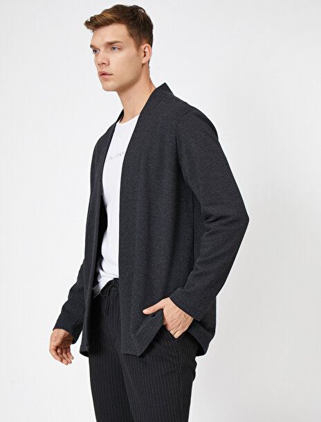 Koton Erkek Şal Yaka Mevsimlik Uzun Fit Hırka Koton Erkek Şal Yaka Mevsimlik Uzun Fit Hırka