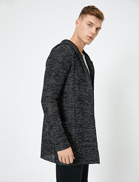 Koton Erkek Kapüşonlu Cep Detaylı Uzun Fit Hırka Koton Erkek Kapüşonlu Cep Detaylı Uzun Fit Hırka