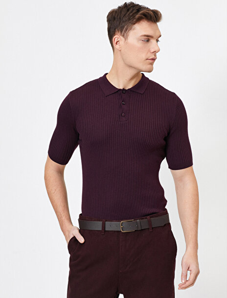 Koton Erkek Polo Yaka Slim Fit Pamuklu Triko Kazak