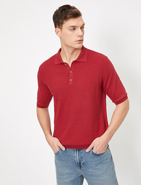 Koton Erkek Polo Yaka Dokulu Kumaş Slim Fit Triko Kazak Koton Erkek Polo Yaka Dokulu Kumaş Slim Fit Triko Kazak