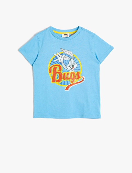 Koton Erkek Çocuk Buggs Bunny Lisanslı Payet Baskılı Kısa Kollu Tişört