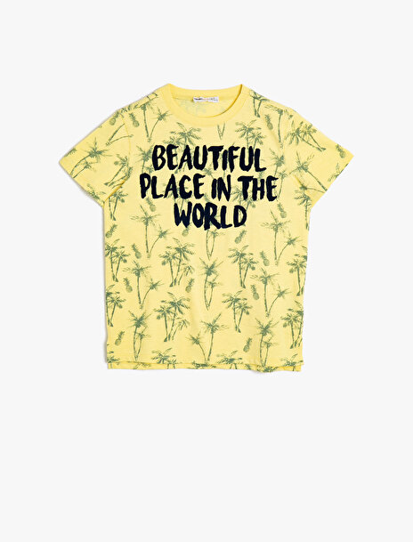 Koton Erkek Çocuk Desenli Pamuklu Kontrast Renk Slogan Baskılı Kısa Kollu Bisiklet Yaka Tişört Koton Erkek Çocuk Desenli Pamuklu Kontrast Renk Slogan Baskılı Kısa Kollu Bisiklet Yaka Tişört