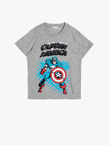 Koton Erkek Çocuk Captain America Lisanslı Çift Taraflı Pull Payet Baskılı Bisiklet Yaka Tişört Koton Erkek Çocuk Captain America Lisanslı Çift Taraflı Pull Payet Baskılı Bisiklet Yaka Tişört