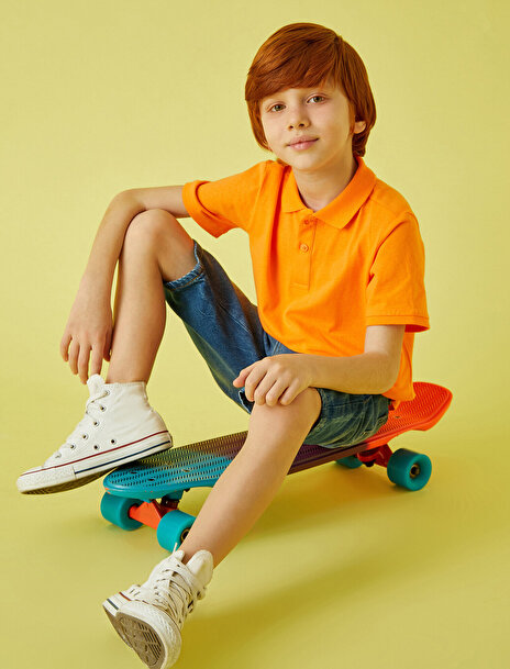 Koton Erkek Çocuk Polo Yaka Pamuklu Düğmeli Kısa Kollu Tişört