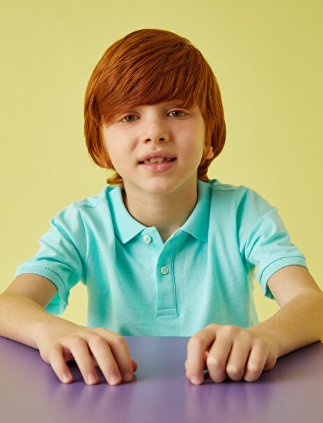 Koton Erkek Çocuk Polo Yaka Pamuklu Düğmeli Kısa Kollu Tişört