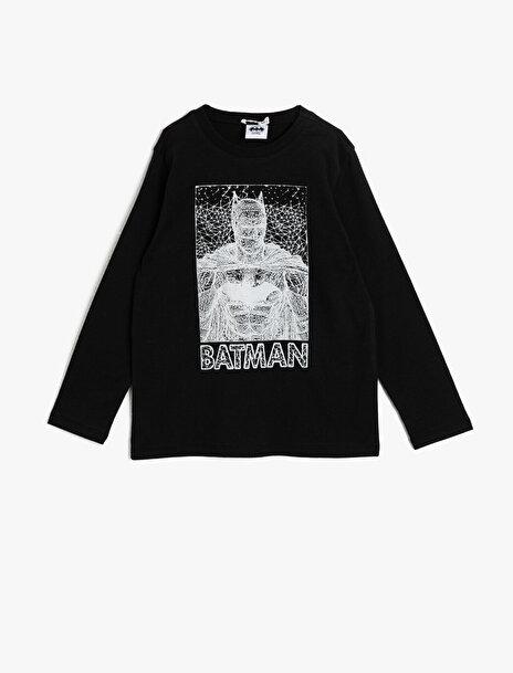 Koton Erkek Çocuk Pamuklu Batman Lisanslı Baskılı Bisiklet Yaka Tişört