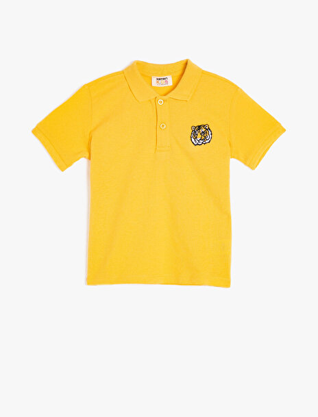 Koton Erkek Çocuk Polo Yaka Kısa Kollu Pamuklu İşlemeli Tişört