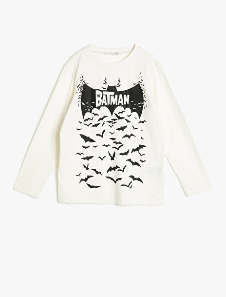 Koton Erkek Çocuk Pamuklu Batman Lisanslı Baskılı Bisiklet Yaka Uzun Kollu Tişört Koton Erkek Çocuk Pamuklu Batman Lisanslı Baskılı Bisiklet Yaka Uzun Kollu Tişört