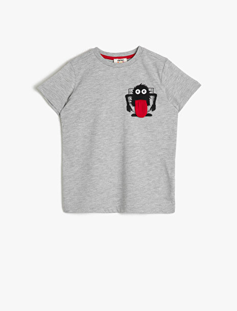 Koton Erkek Çocuk Hareketli Baskılı Pamuklu Kısa Kollu Bisiklet Yaka Tişört Koton Erkek Çocuk Hareketli Baskılı Pamuklu Kısa Kollu Bisiklet Yaka Tişört