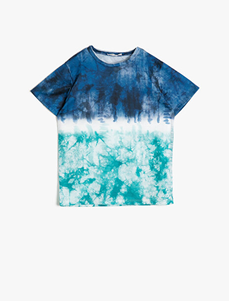 Koton Erkek Çocuk Degrade Baskılı Kısa Kollu Bisiklet Yaka Tişört